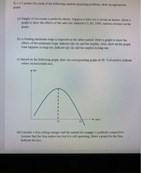 Solved Q.1 (12 points) For each of the following separate | Chegg.com