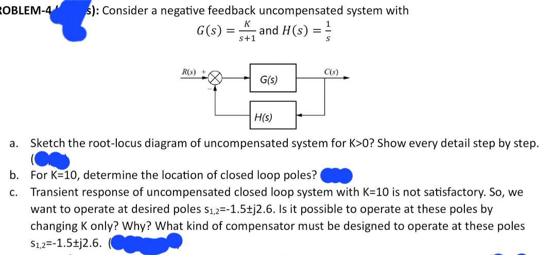 Solved s): Consider a negative feedback uncompensated system | Chegg.com