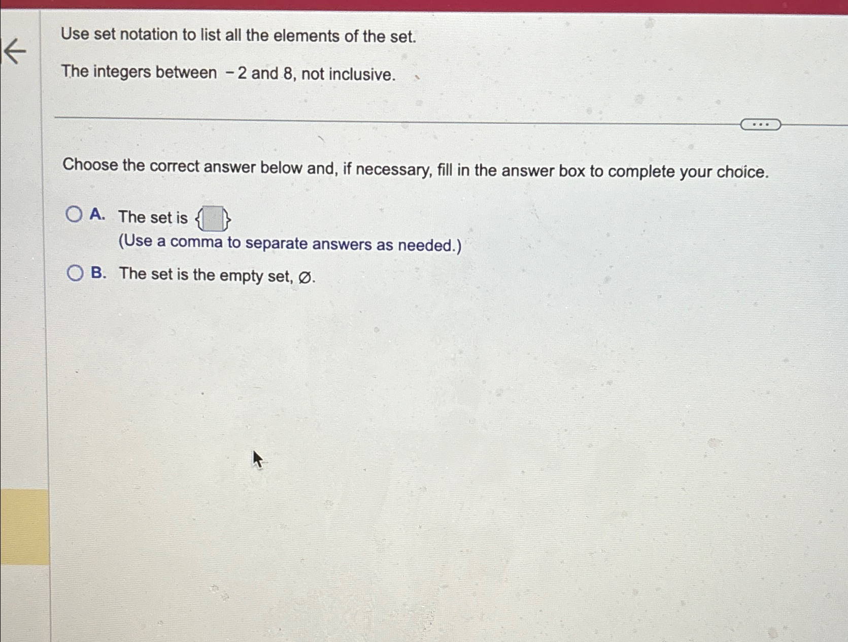 Solved Use set notation to list all the elements of the | Chegg.com