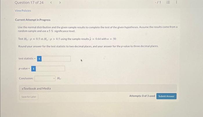 Solved Use the normal distribution and the given sample | Chegg.com