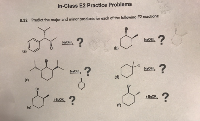 Solved In-Class E2 Practice Problems 8.22 Predict the major | Chegg.com
