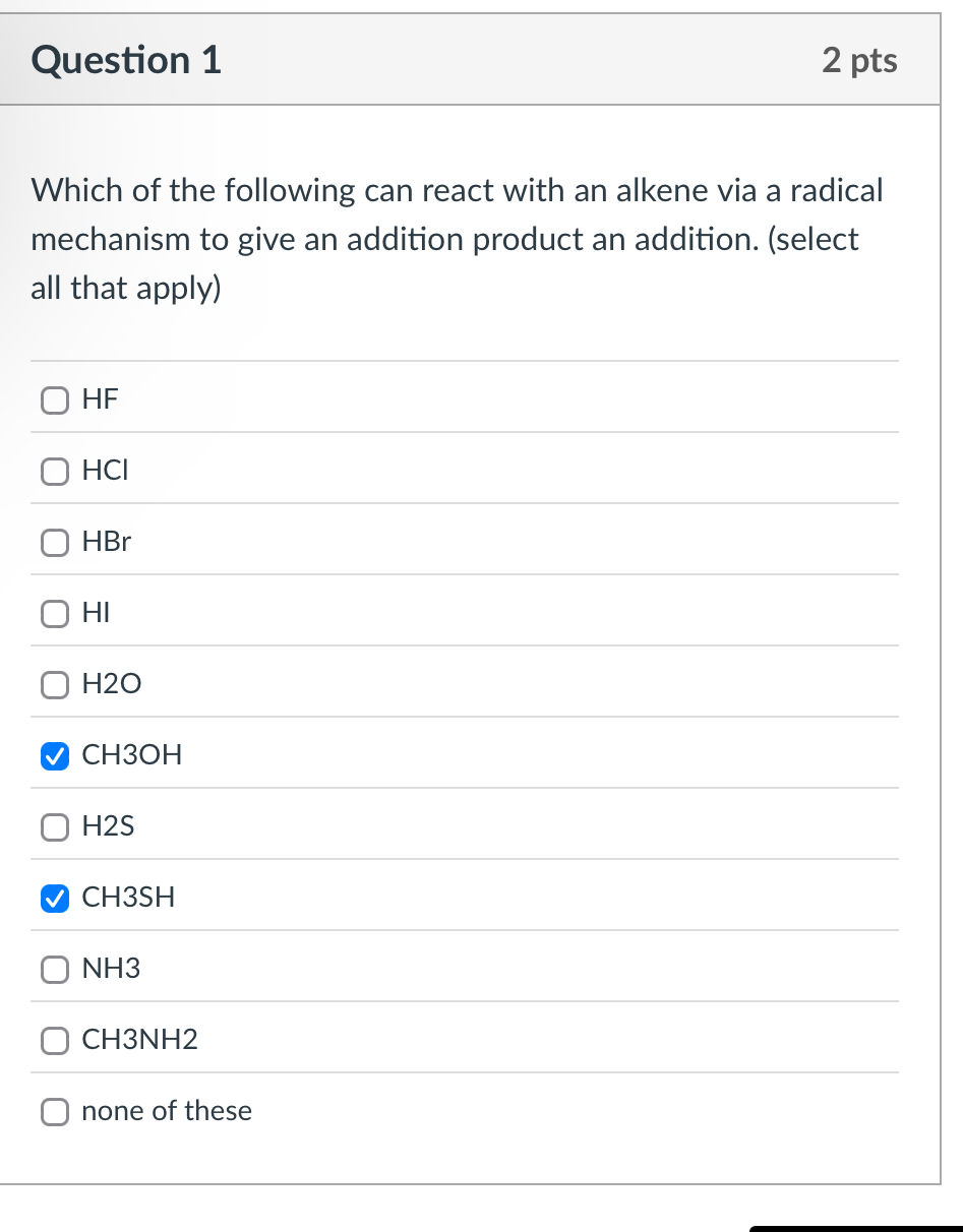 Solved Question 1Which of the following can react with an | Chegg.com