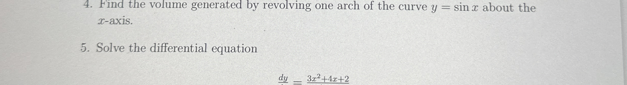 Solved Find the volume generated by revolving one arch of | Chegg.com