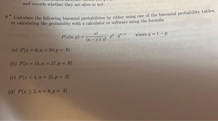 Solved and records whether they are alive or not. 9. | Chegg.com