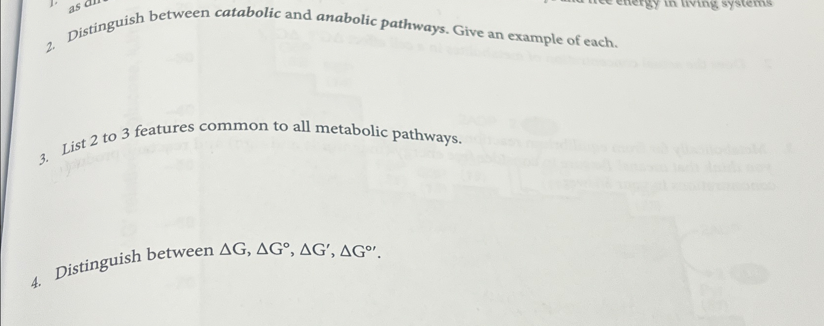 Solved Distinguish between catabolic and anabolic pathways. | Chegg.com