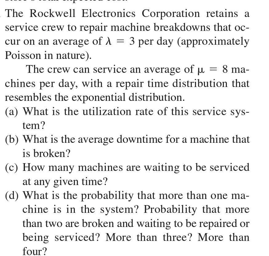 Solved The Rockwell Electronics Corporation retains a | Chegg.com