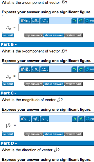 Solved Suppose D = A -B where vector has components Ax= 5, | Chegg.com
