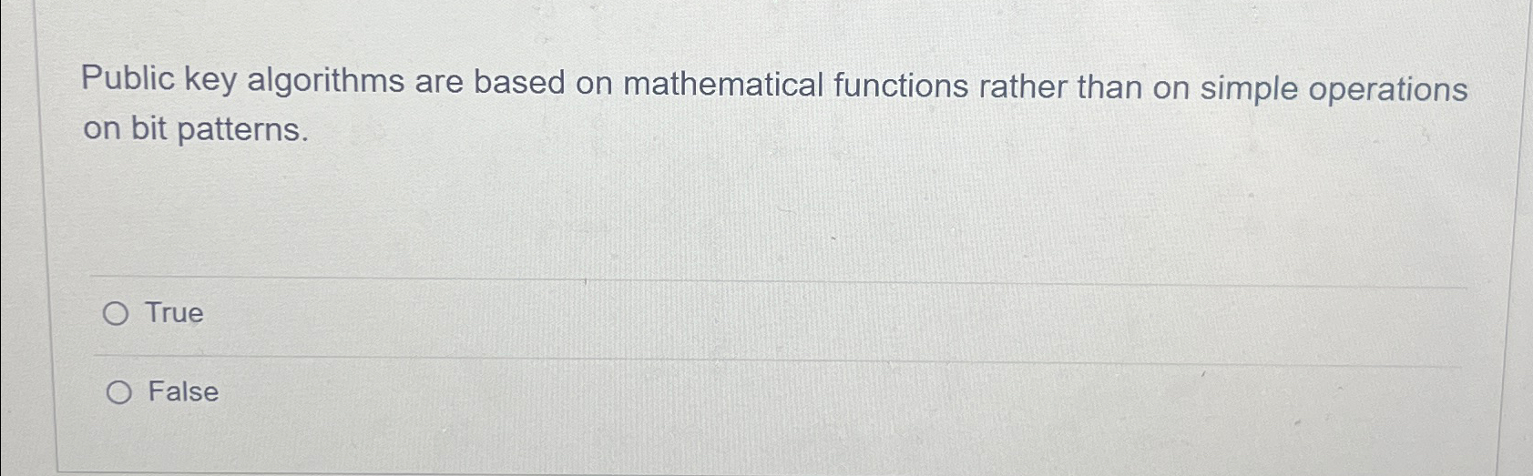 Solved Public key algorithms are based on mathematical | Chegg.com