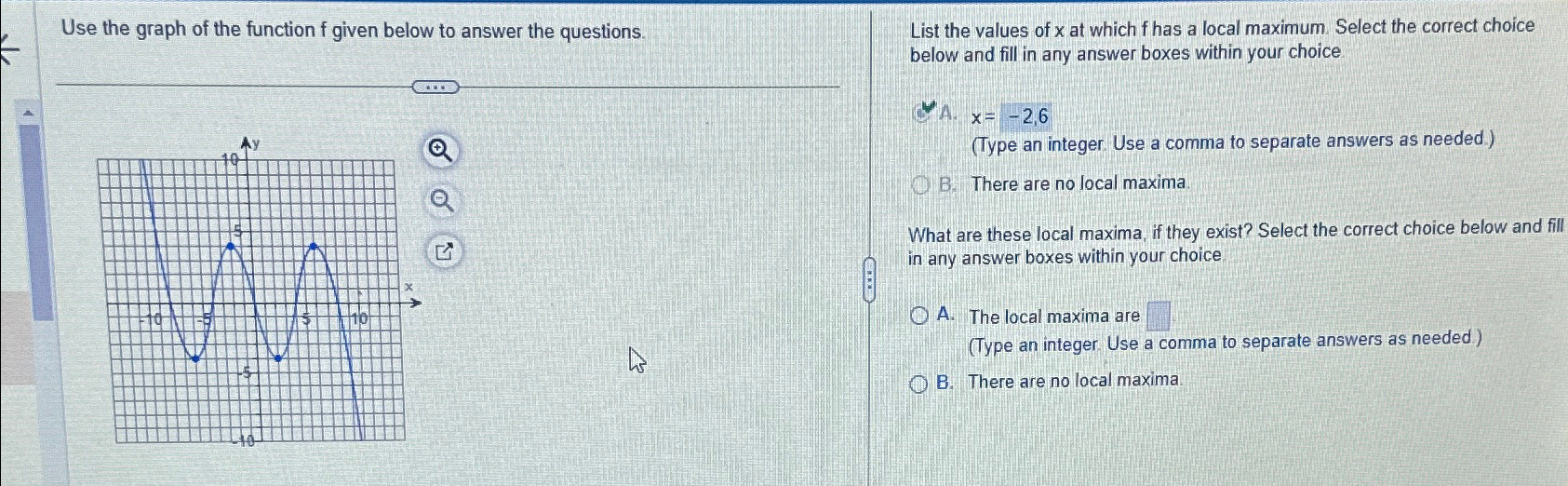Solved Use the graph of the function f ﻿given below to | Chegg.com