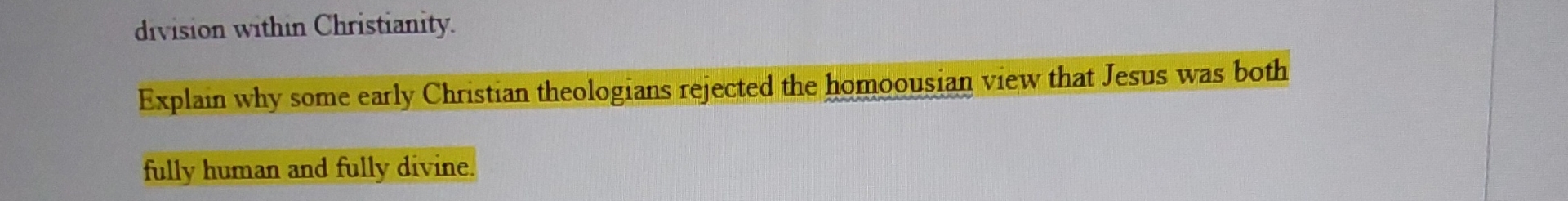 Solved division within Christianity.Explain why some early | Chegg.com