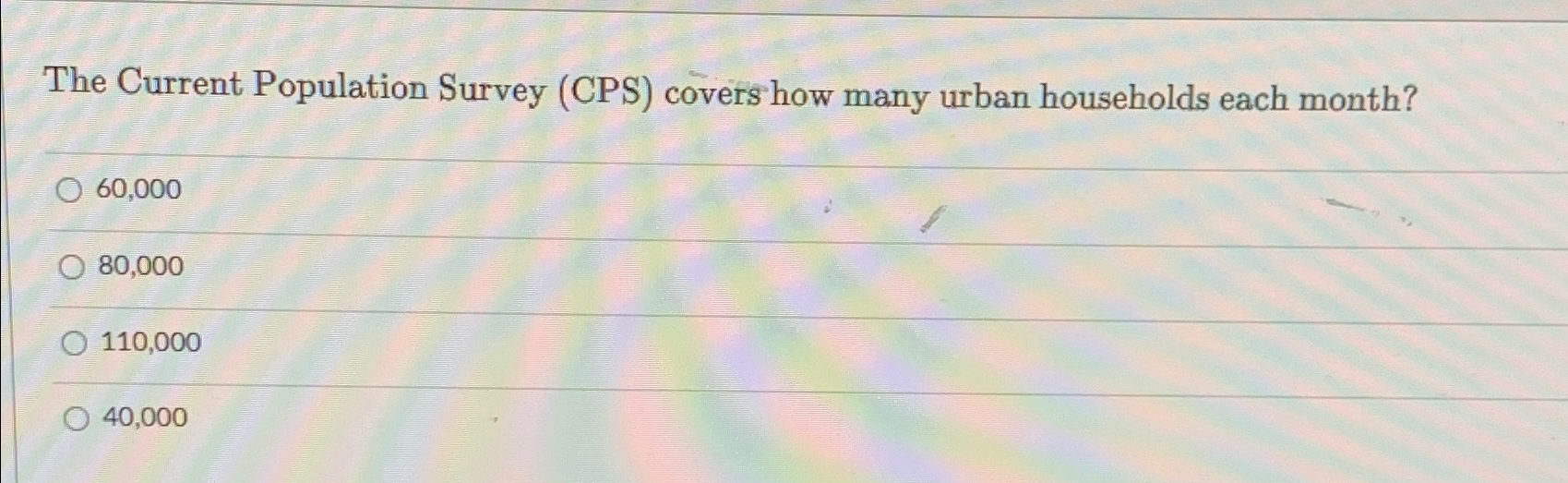 The Current Population Survey (CPS) ﻿covers how many | Chegg.com