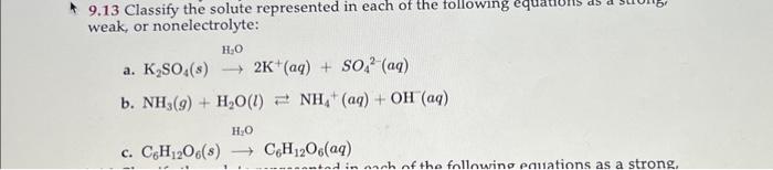 Solved 9.13 Classify the solute represented in each of the | Chegg.com