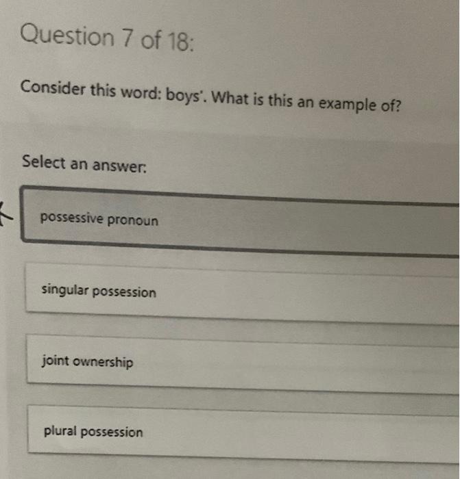 Consider this word: boys'. What is this an example | Chegg.com