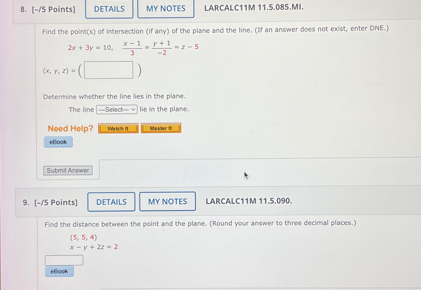 Solved [-/5 ﻿Points]LARCALC11M 11.5.085.MI.Find the point(s) | Chegg.com