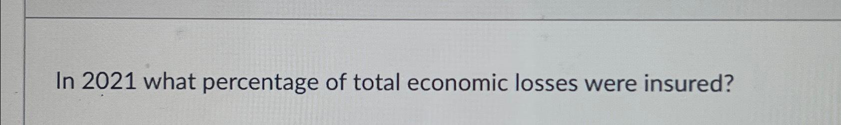 Solved In 2021 ﻿what percentage of total economic losses | Chegg.com