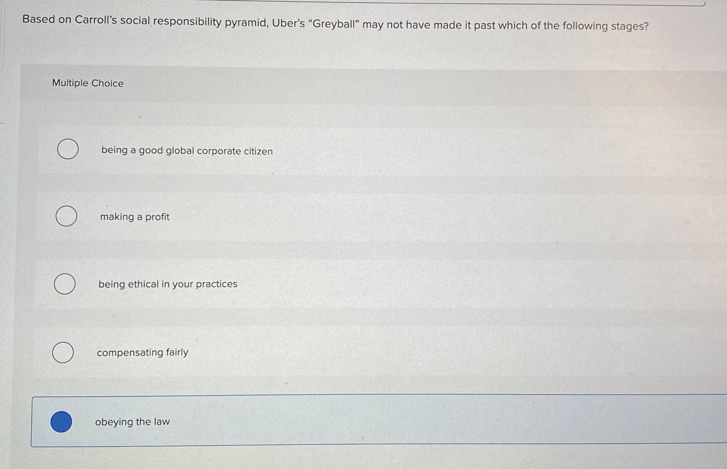 Solved Based on Carroll's social responsibility pyramid, | Chegg.com