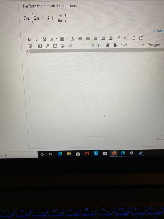 Solved Perform the indicated operations. +3+ 2a ) و3 102 (2a | Chegg.com