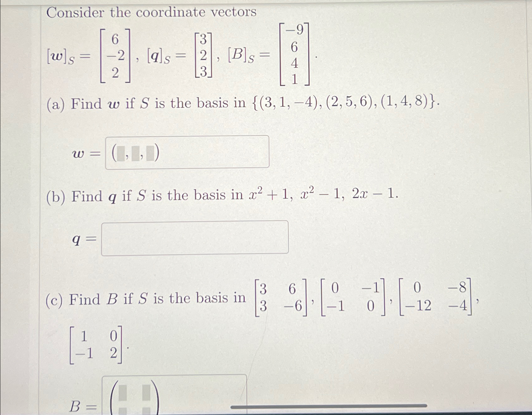 Solved Consider the coordinate | Chegg.com