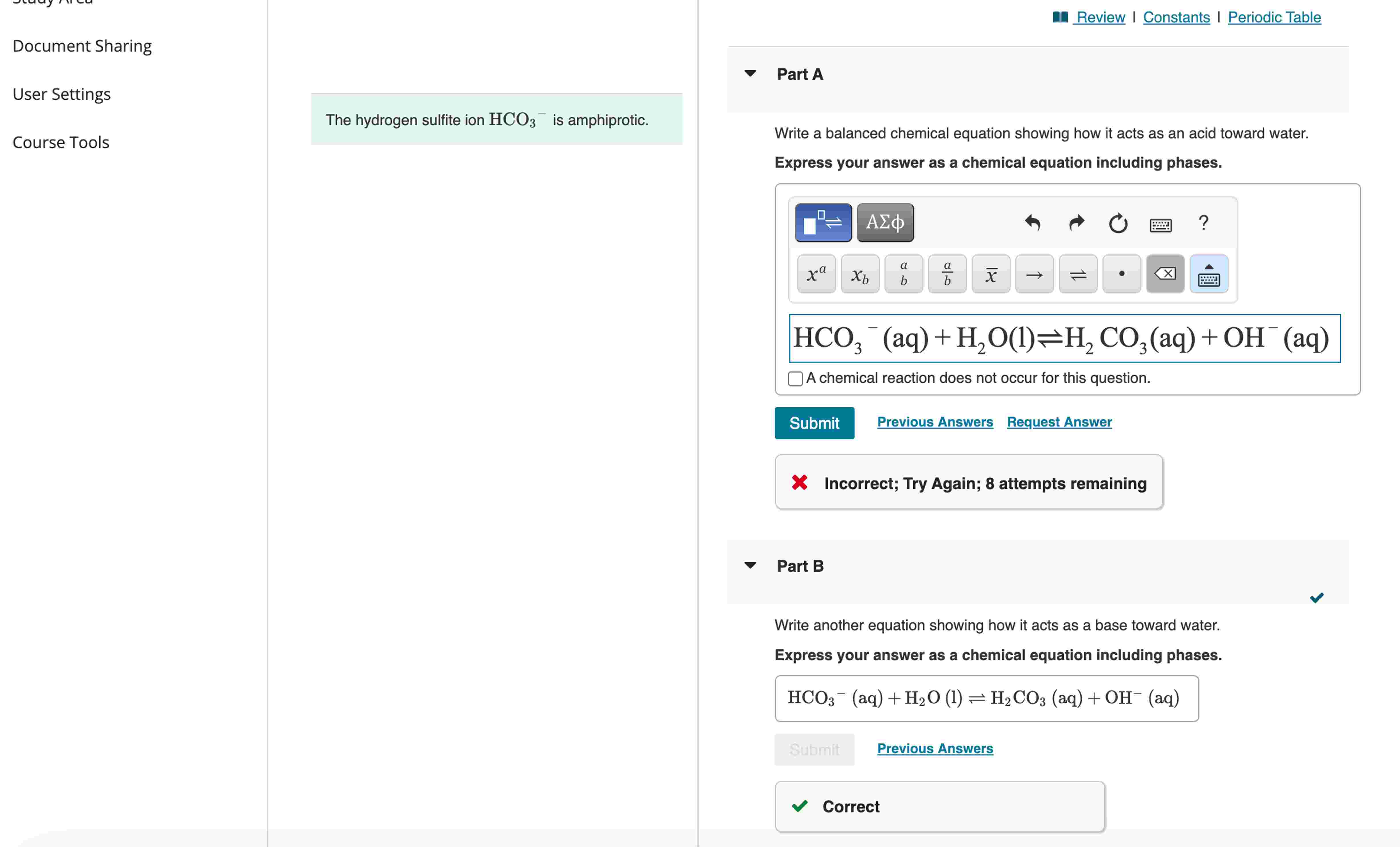 Solved Write A Balanced Chemical Equation Showing How It