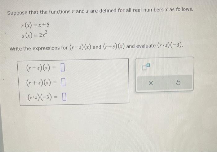 Solved Suppose That The Functions R And S Are Defined For