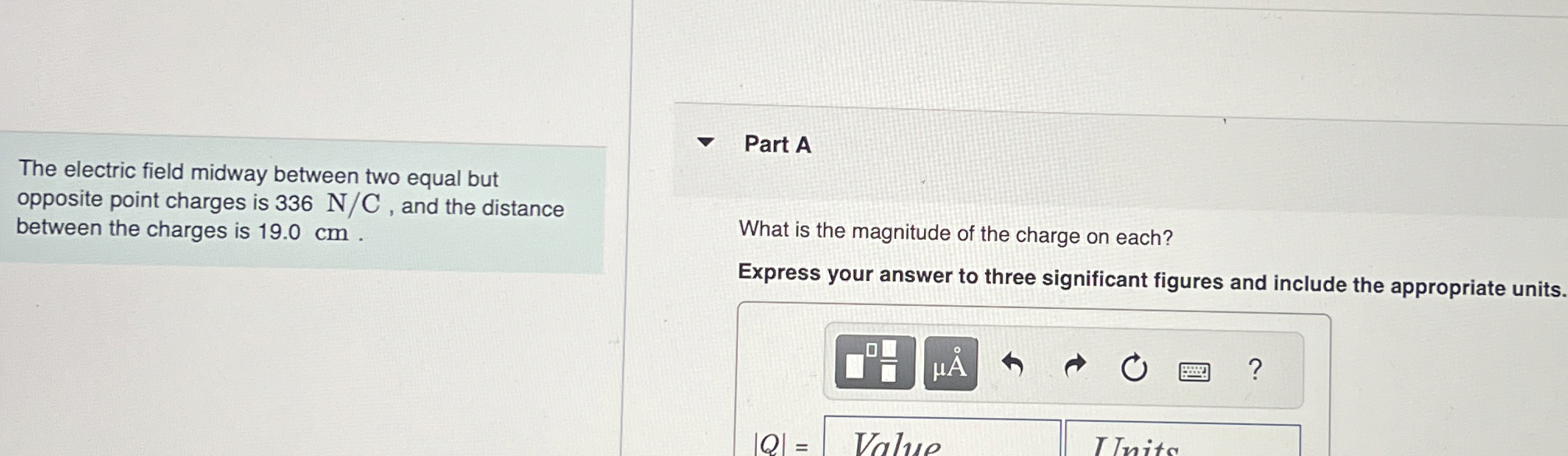 Solved The electric field midway between two equal but | Chegg.com