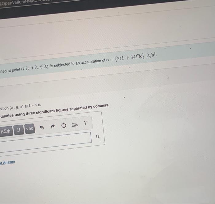 Solved A particle, originally at rost and located at point | Chegg.com