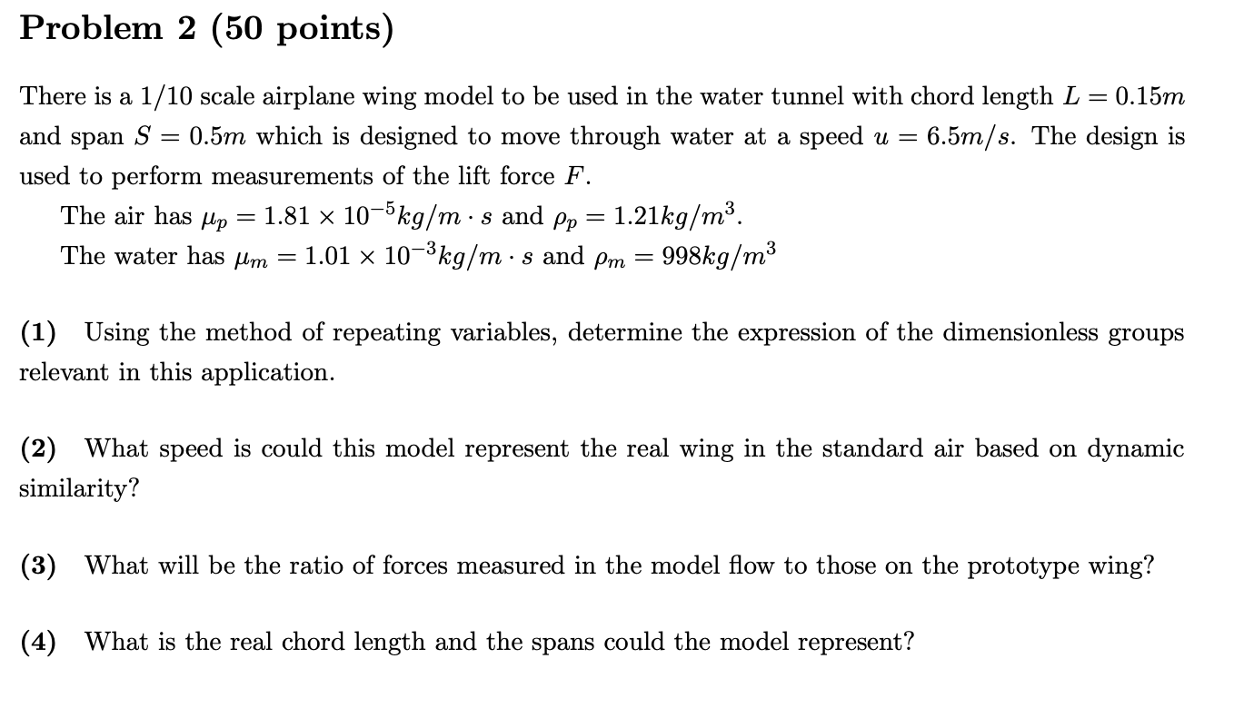 Solved Problem 2 (50 ﻿points)There is a 110 ﻿scale airplane | Chegg.com