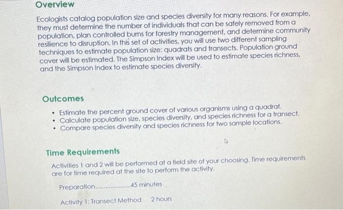 Solved Data Table 2: Transect 2 Sample data shown. Data | Chegg.com