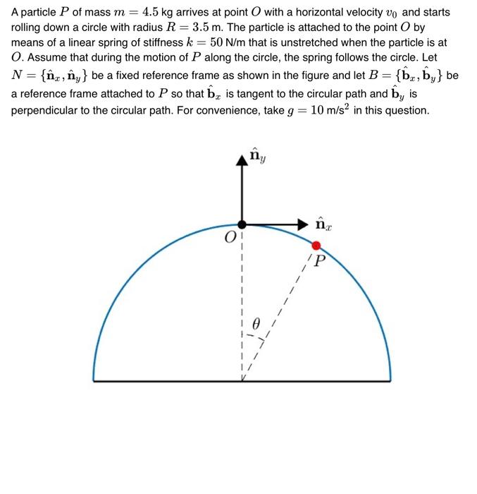 Solved A particle P of mass m=4.5 kg arrives at point O with | Chegg.com