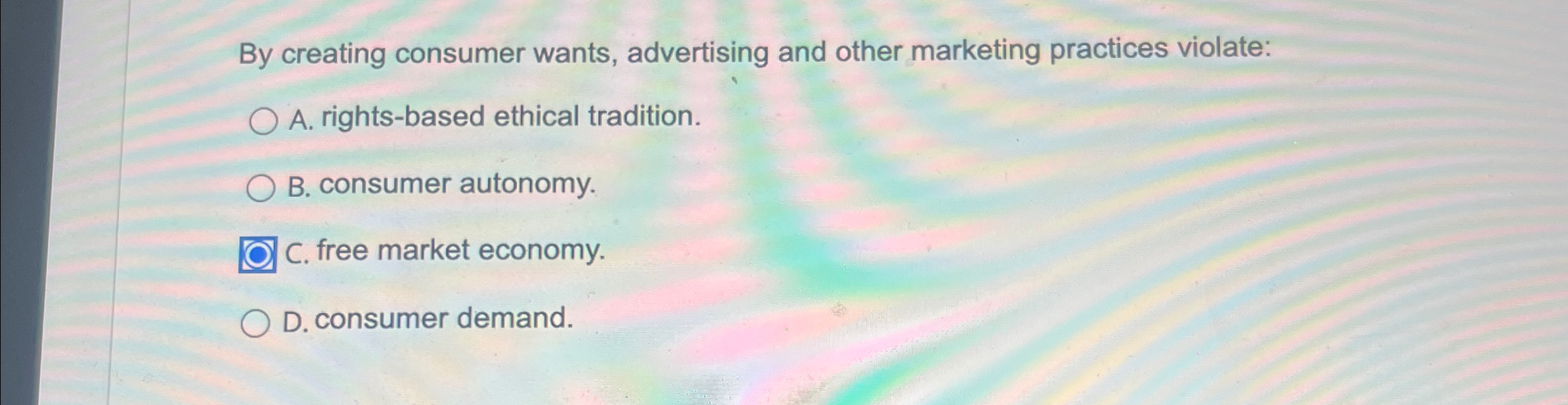Solved By creating consumer wants, advertising and other | Chegg.com