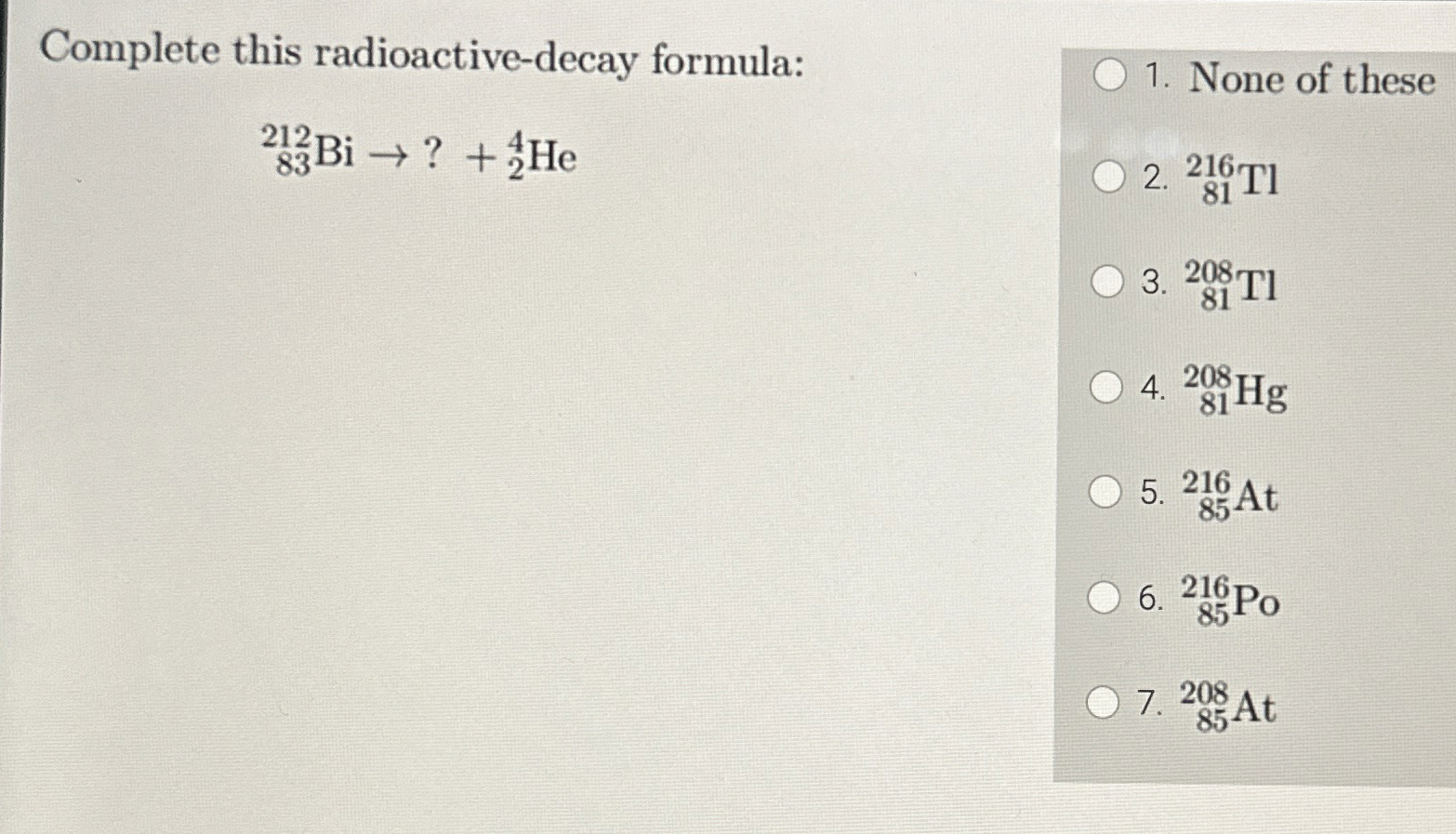 Solved Complete this radioactive-decay | Chegg.com