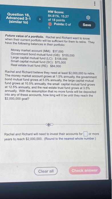 Solved Future value of a portfolio. Rachel and Richard want | Chegg.com