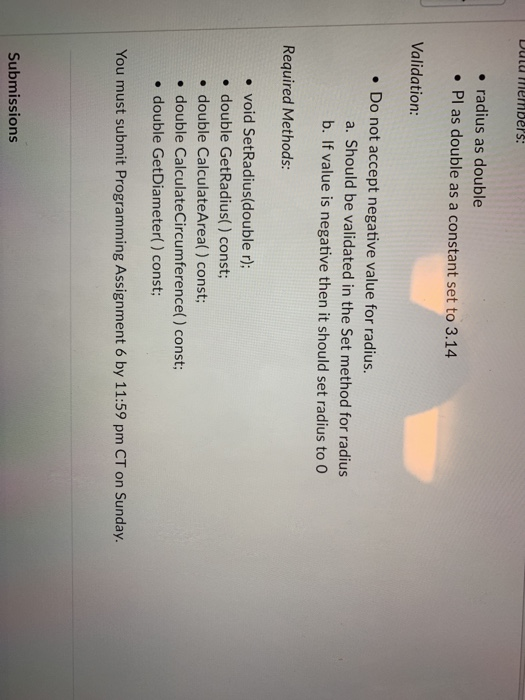 Solved Programming Assignment ou Instructions Create a class | Chegg.com