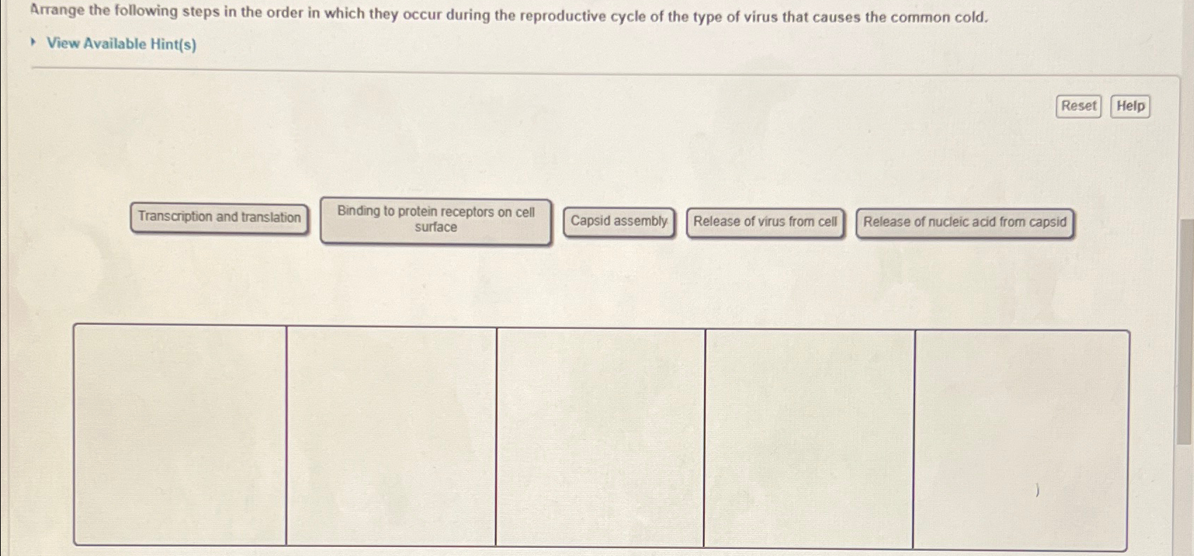 Solved Arrange the following steps in the order in which | Chegg.com