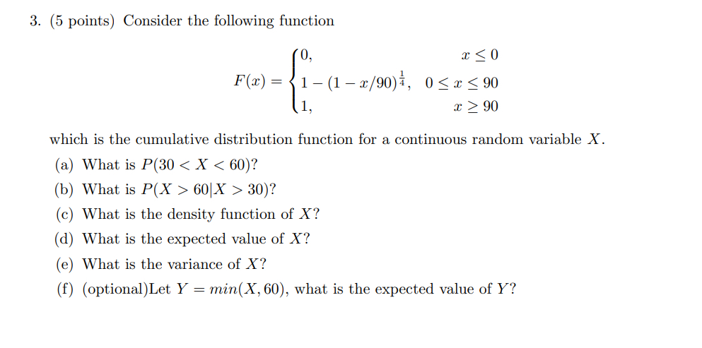 Solved (5 ﻿points) ﻿Consider the following | Chegg.com