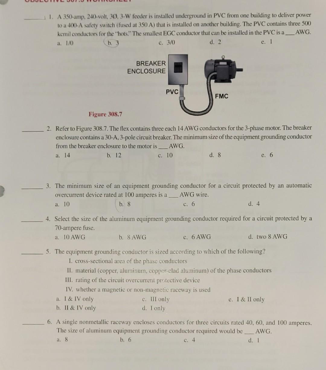 Solved 1-. A 350-amp, 240-volt, 3 phase, 3-W feeder is | Chegg.com
