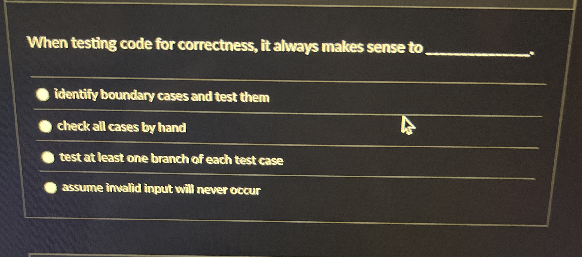 Solved When testing code for correctness, it always makes | Chegg.com