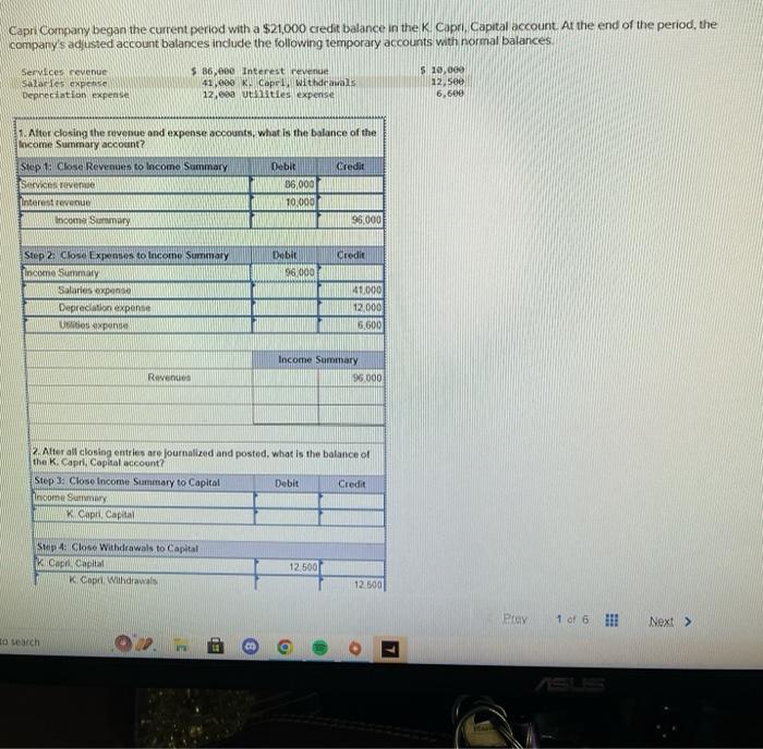 Solved Capri Company began the current period with a $21,000 | Chegg.com