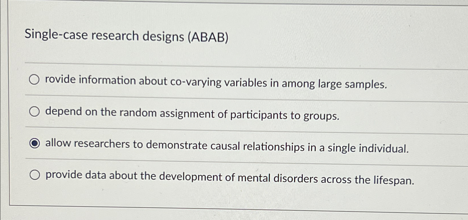 Solved Single-case research designs (ABAB)rovide information | Chegg.com