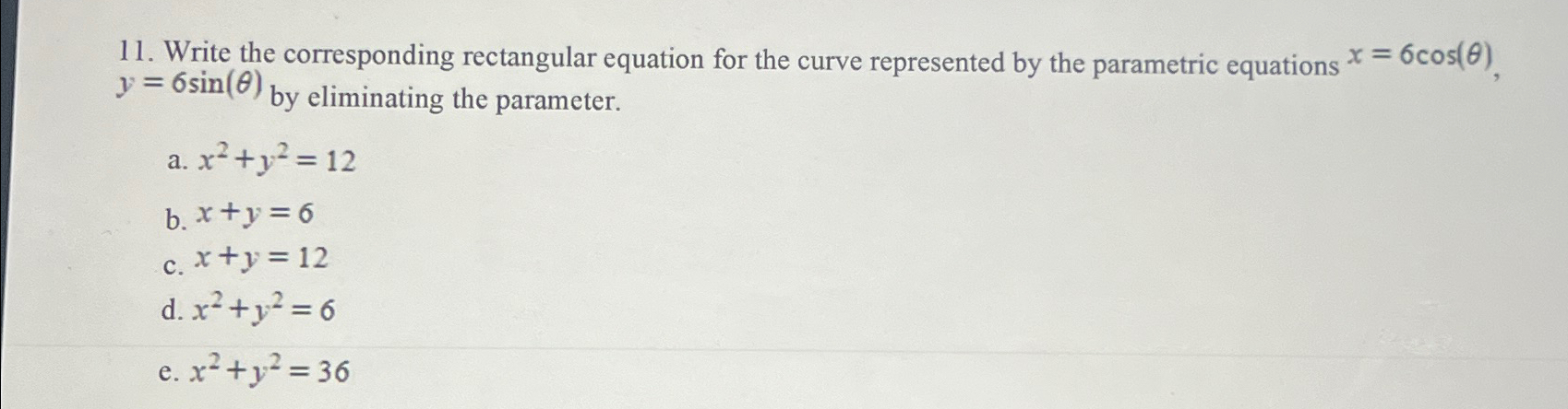 Solved Write the corresponding rectangular equation for the | Chegg.com