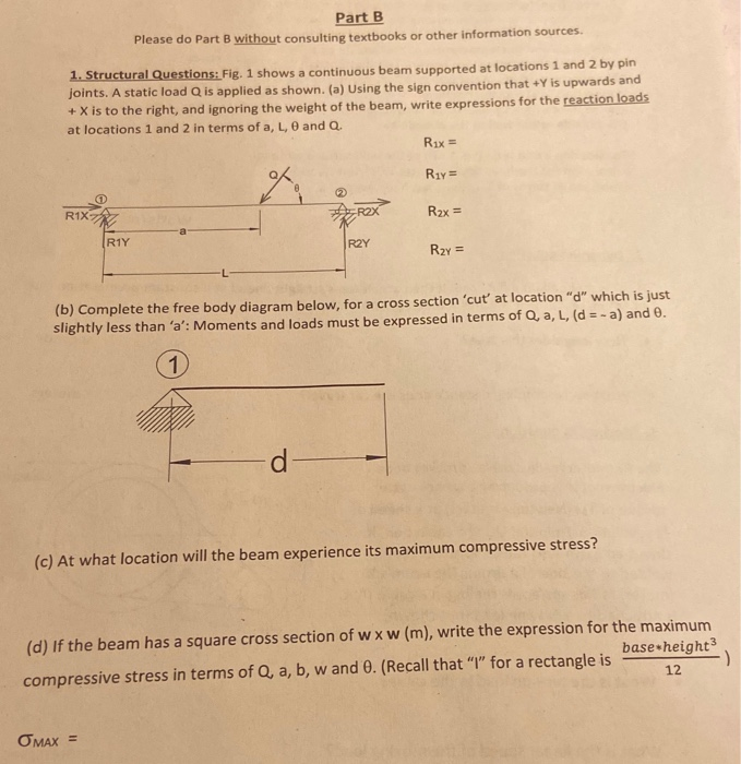 Solved Part B Please do Part B without consulting textbooks | Chegg.com