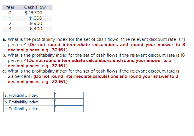 Solved a. ﻿What is the profitability index for the set of | Chegg.com