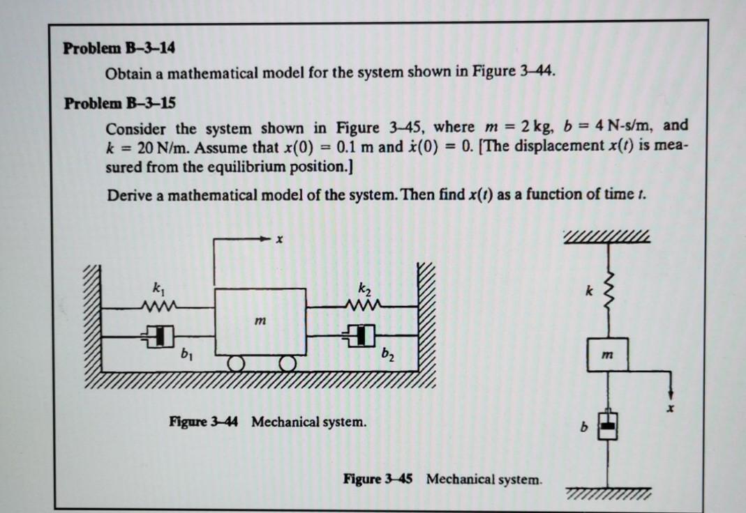 Solved Problem B 3 14 Obtain A Mathematical Model For The