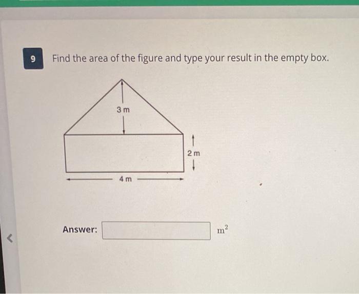Solved 14 Find the area of the figure shown below and type | Chegg.com