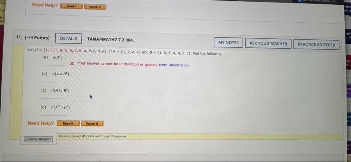 Solved Need Help? 11. [-/4 Points DETAILS TANAPMATH7 7.2.004 | Chegg.com Solved Need Help? 11. [-/4 Points DETAILS TANAPMATH7 7.2.004 | Chegg.com