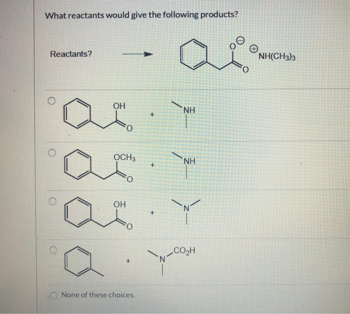 Solved What reactants would give the following products? | Chegg.com