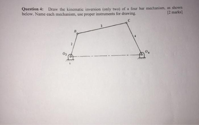Solved Question 4: Draw the kinematic inversion (only two) | Chegg.com