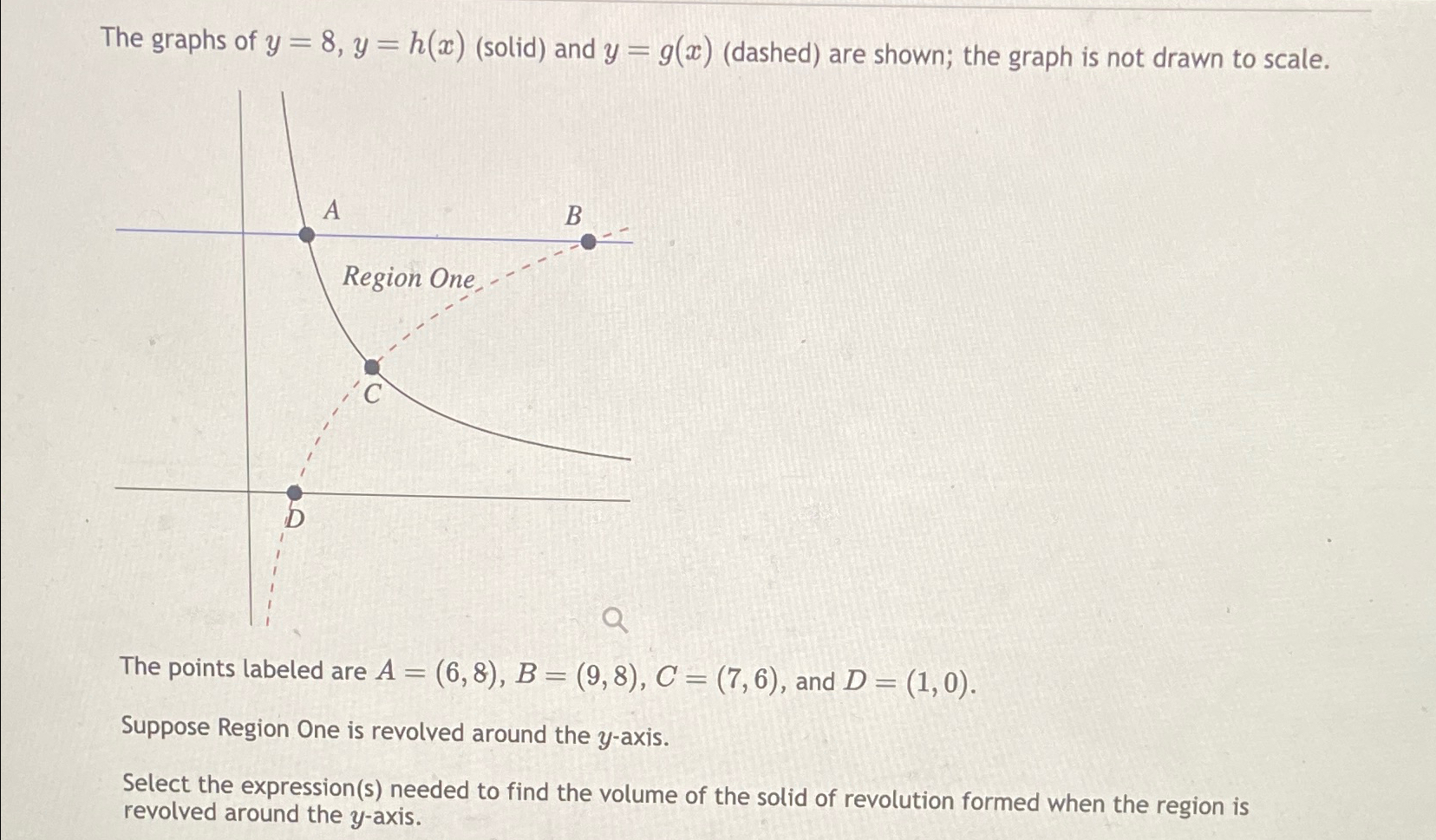 Solved The graphs of y=8,y=h(x) (solid) ﻿and y=g(x) (dashed) | Chegg.com