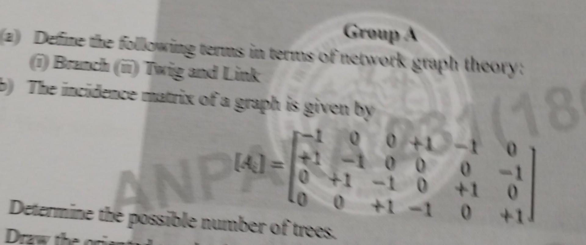 Solved a) Define the following terms in tems of network | Chegg.com