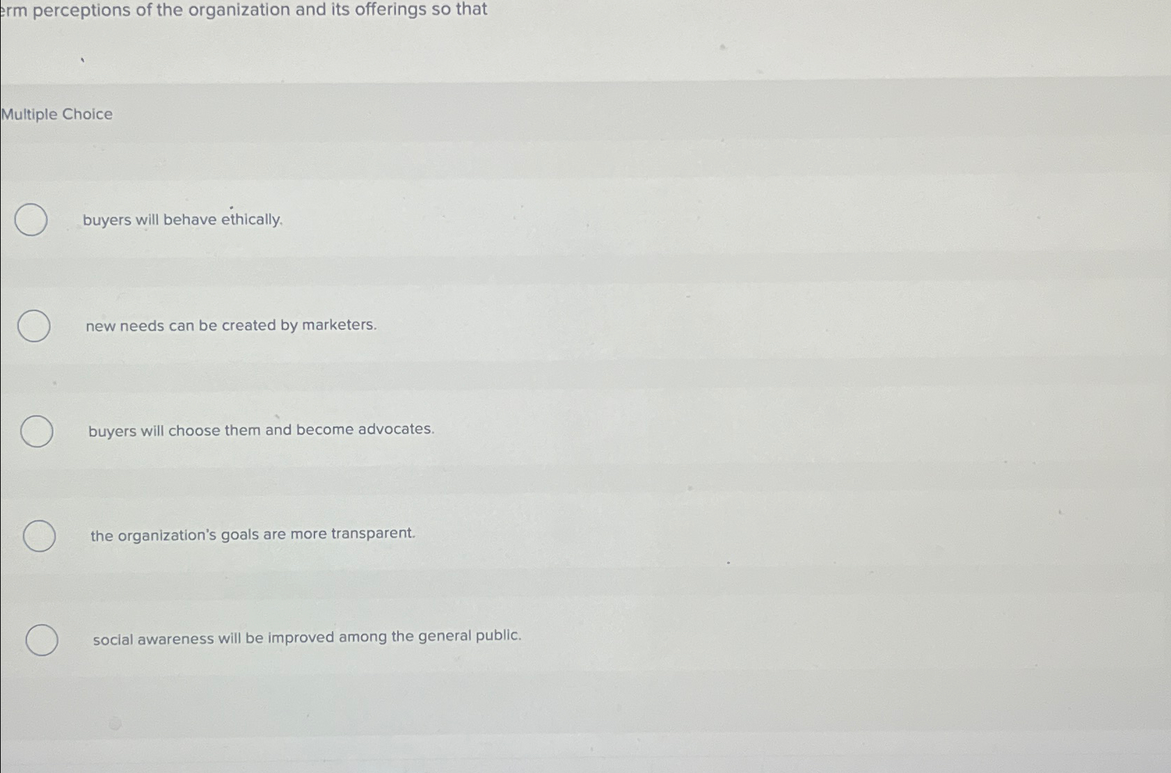 Solved erm perceptions of the organization and its offerings | Chegg.com